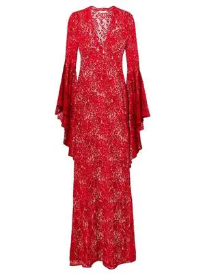 ALEXANDRA MIRO Kara Lace Beach Dress - Red