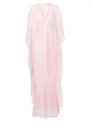 THE SEI Caped Silk Chiffon Gown - Pink