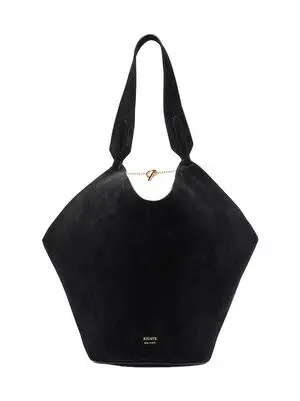 Khaite Lotus Small Suede Tote Bag - Black
