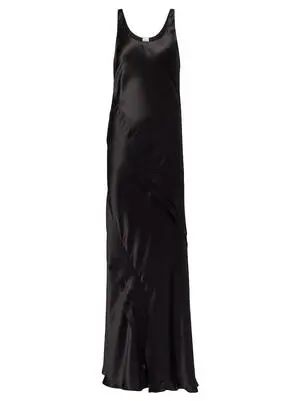 Saint Laurent Silk Satin Slip Dress - Black