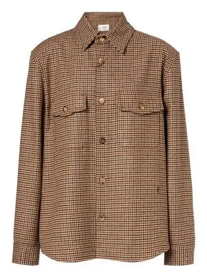 Saint Laurent Houndstooth Overshirt - Brown