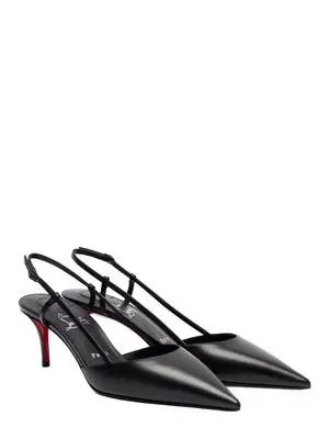 CHRISTIAN LOUBOUTIN Miss Z Sling 60 Leather Slingback Pumps - Black