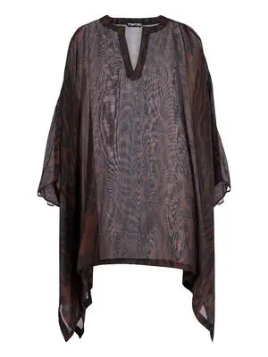 TOM FORD Leopard-print Cotton And Silk Kaftan - Black