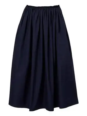 Gabriela Hearst Chiara Cotton Midi Skirt - Blue