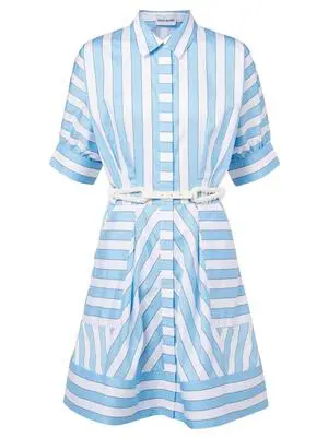 Rebecca Vallance Nilah Striped Cotton Minidress - Blue