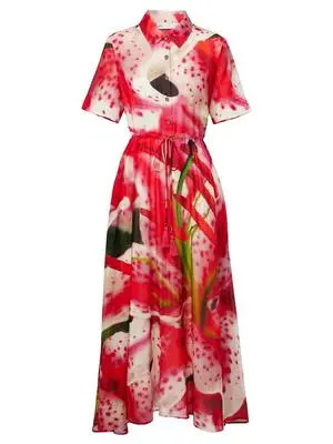 Tory Burch Printed Silk And Cotton Shirt Dress - Multicoloured