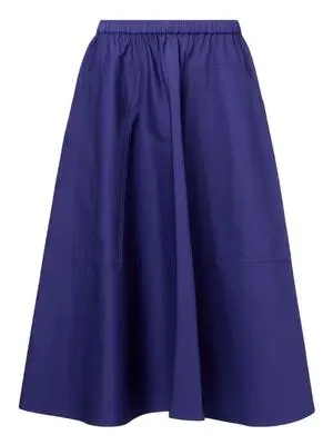 Vince High-rise Cotton Midi Skirt - Blue
