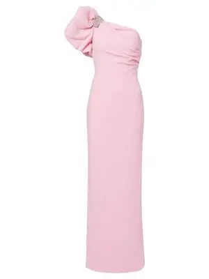 Rebecca Vallance Isabella Asymmetric Crêpe Gown - Pink