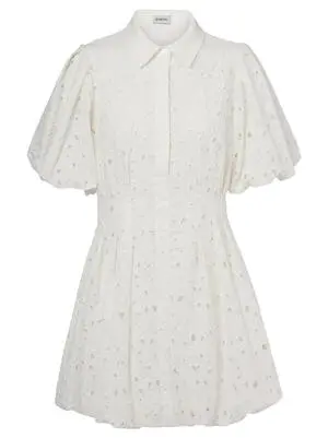 Simkhai Cleo Broderie Anglaise Cotton Mini Dress - White