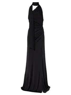 TOM FORD Scarf-detail One-shoulder Jersey Gown - Black