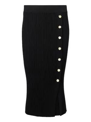 Veronica Beard Tanner Knitted Pencil Skirt - Black