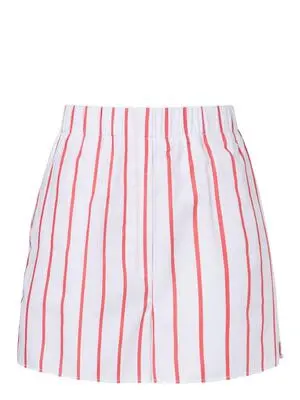 THE FRANKIE SHOP Lui Striped Cotton Poplin Shorts - White