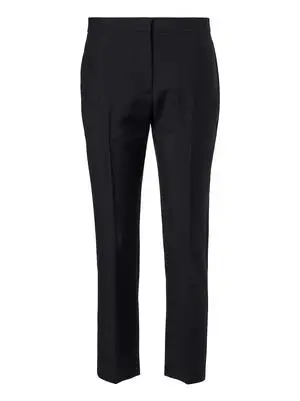 Alexander McQueen Wool And Mohair Cropped Straight Pants - Black