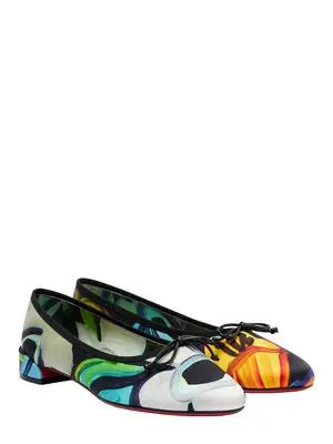 CHRISTIAN LOUBOUTIN Sweetie Jane Satin Crepe Ballet Flats - Multicoloured