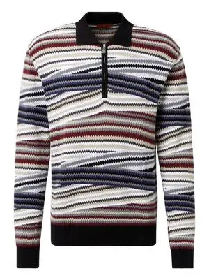 Missoni Zigzag Pattern Cotton Polo Sweater - Multicoloured