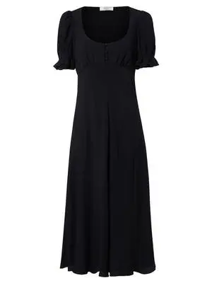 Chloé Gathered Midi Dress - Black