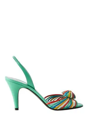 Valentino Garavani 85 Embellished Slingback Sandals - Green