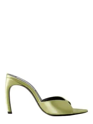 Victoria Beckham Satin Mules Green