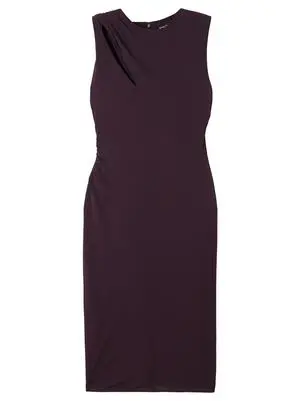 TOM FORD Draped Cutout Jersey Knee-length Dress - Purple