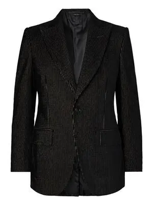 TOM FORD Cotton-blend Velvet Tuxedo Jacket - Black