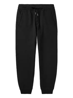 TOM FORD Tapered Cotton-jersey Sweatpants - Black