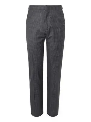 TOM FORD Checked Wool Suit Trousers - Gray