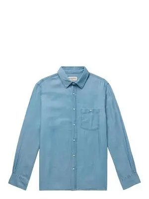 Officine Générale Alex Lyocell-chambray Shirt - Blue