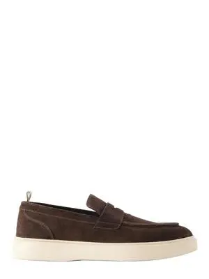 Officine Creative Suede Penny Loafers - Brown