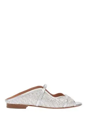 MALONE SOULIERS Metallic Raffia Norah Sandals - Silver