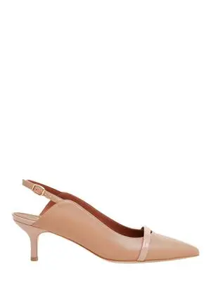 MALONE SOULIERS Leather Marion Slingback Pumps 45 - Nude