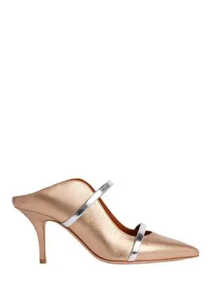MALONE SOULIERS Metallic Leather Maureen Mules - Gold