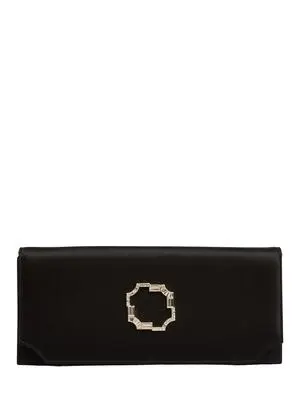 MALONE SOULIERS Satin Vivien Evening Clutch Bag - Black