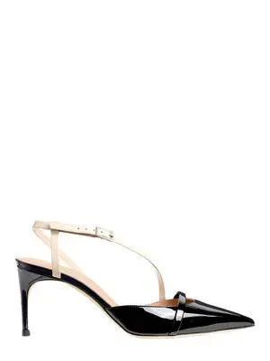 MALONE SOULIERS Patent Leather Valeria Slingback Pumps 70 - Black
