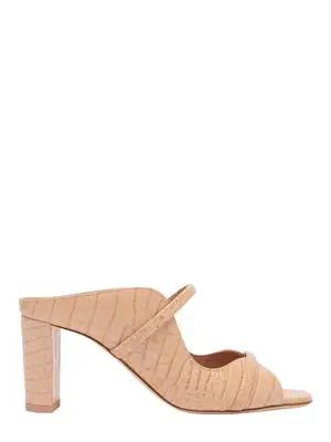 MALONE SOULIERS Croc-embossed Norah Heeled Sandals - Beige