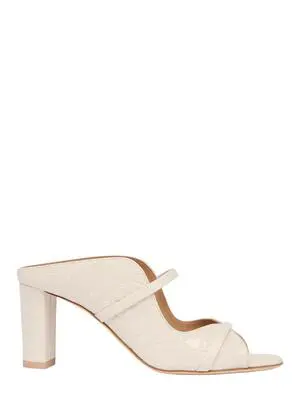 MALONE SOULIERS Croc-Embossed Norah Heeled Sandals Ivory