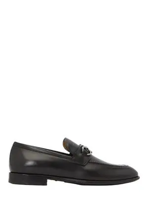 FERRAGAMO Foster Leather Loafers - Black