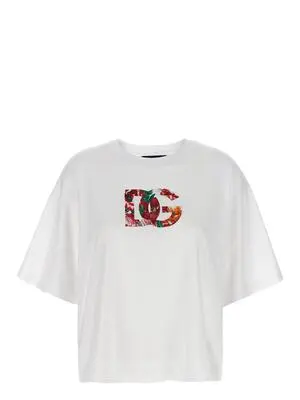 Dolce & Gabbana Floral Logo T-shirt - White