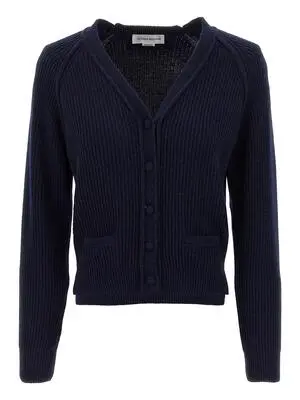 Victoria Beckham Stepped Hem Cardigan - Blue