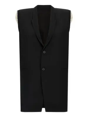 Rick Owens Dirt Tailored Sl' Wool Vest - Black