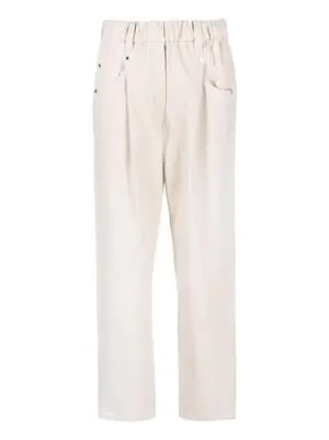 Brunello Cucinelli Straight Leg Cotton Trousers - Brown