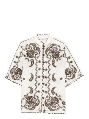 Zimmermann Ascension Embroidered Shirt - Ivory