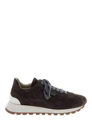 Brunello Cucinelli Suede Leather Sneakers - Black