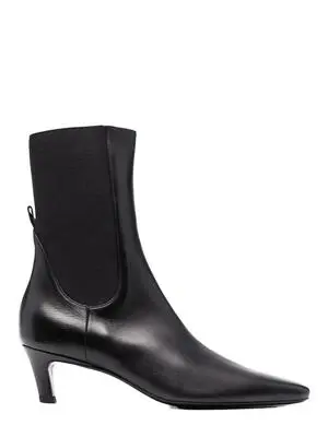 TOTEME Leather Mid-heel Boots - Black