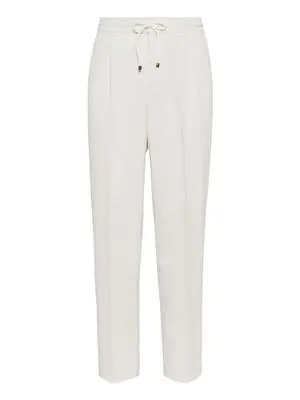 Brunello Cucinelli Velvet Trousers - White