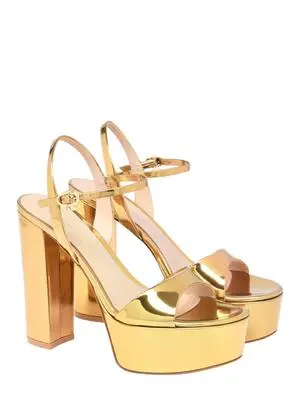 GIANVITO ROSSI Platform Heeled Sandals - Gold