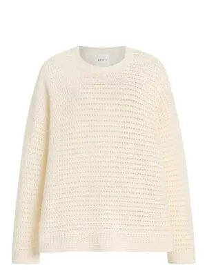 LESET Lucy Cotton Knit Crewneck Sweater - Ivory