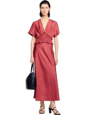 Sandro Scarf Print Maxi Dress - Red