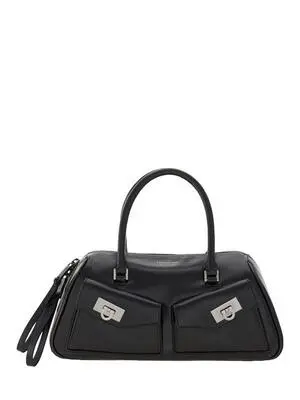 FERRAGAMO Multipocket Bowling Bag - Black