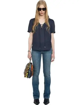 Zadig&Voltaire Terzo Satin Top - Natural