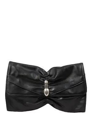 Ba&sh Serpent Leather Clutch - Black